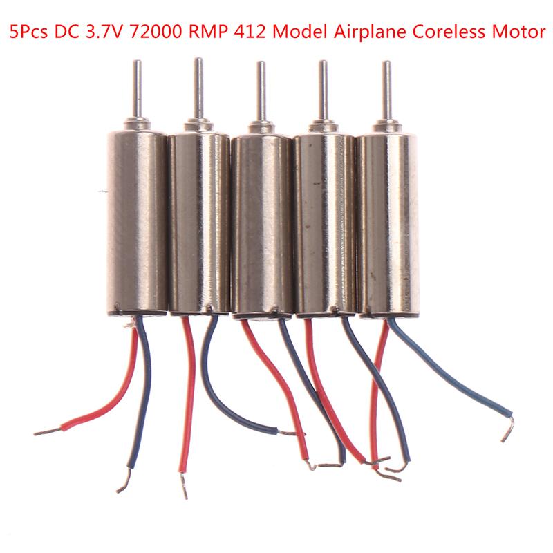 Buy 5Pcs Dc 3.7V 72000 Rpm 412 Model Airplane Coreless Strong Magnetic ...