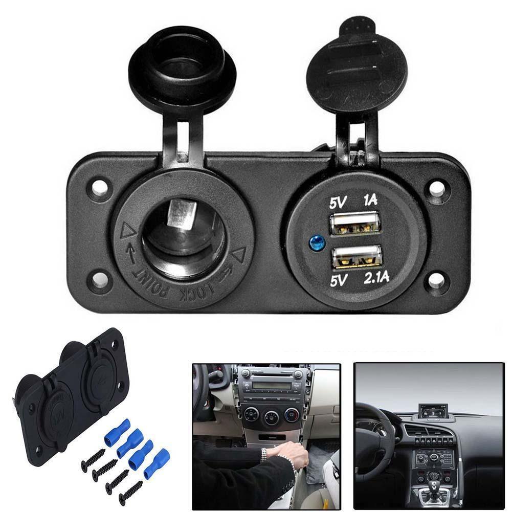 Buy Dual Car Cigarette Lighter Socket Splitter 12V Charger USB Power ...