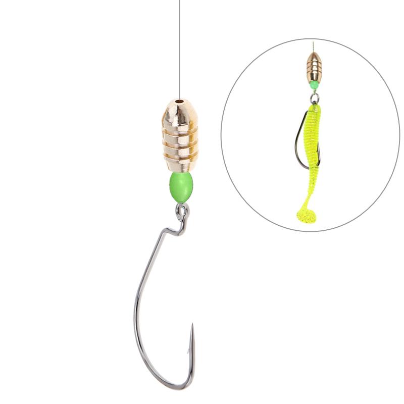 Buy 110pcs Texas Rig Soft Lure Hook Kit with Crank Hook Bullet Copper ...