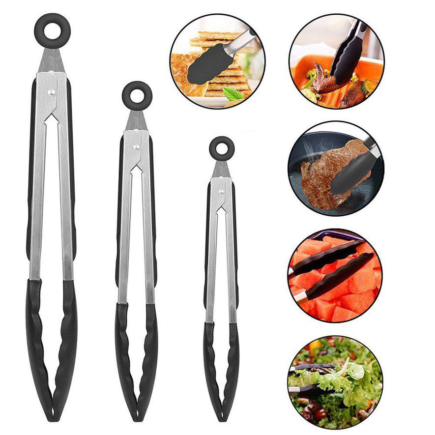 Buy May Home 7/9/12 Inch Silicone Kitchen Food Baking Tong Cooking Clip ...