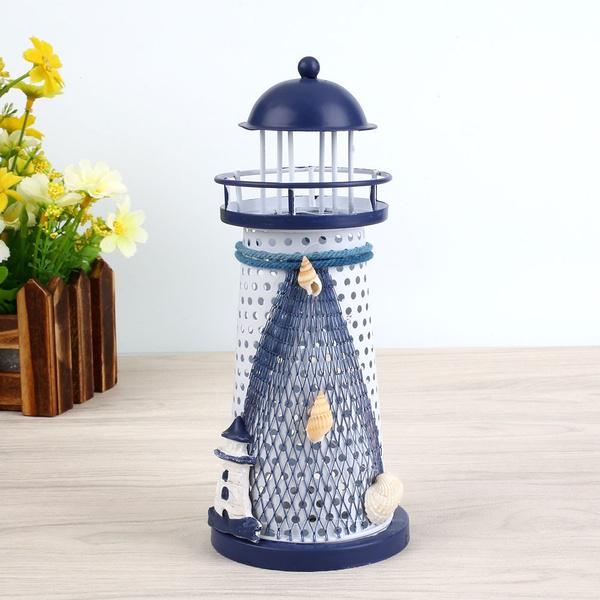 1PCS Metal Nautical Ocean Lighthouse Changing LED Lighthouse Light ...