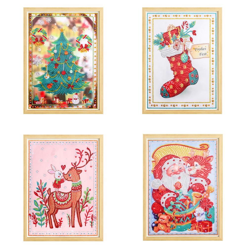 Buy 5D Diamond Painting Christmas Series Diamond Embroidered Frameless ...
