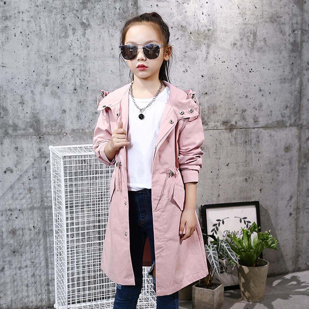 Buy Child Fashion Windbreaker Spring Autumn Girls Long Jacket Casual ...