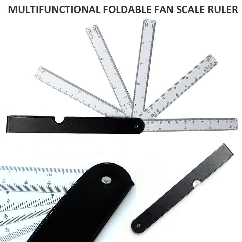 Buy Pdtoweb Multifunctional Foldable Fan Scale Ruler Drawing Measuring ...