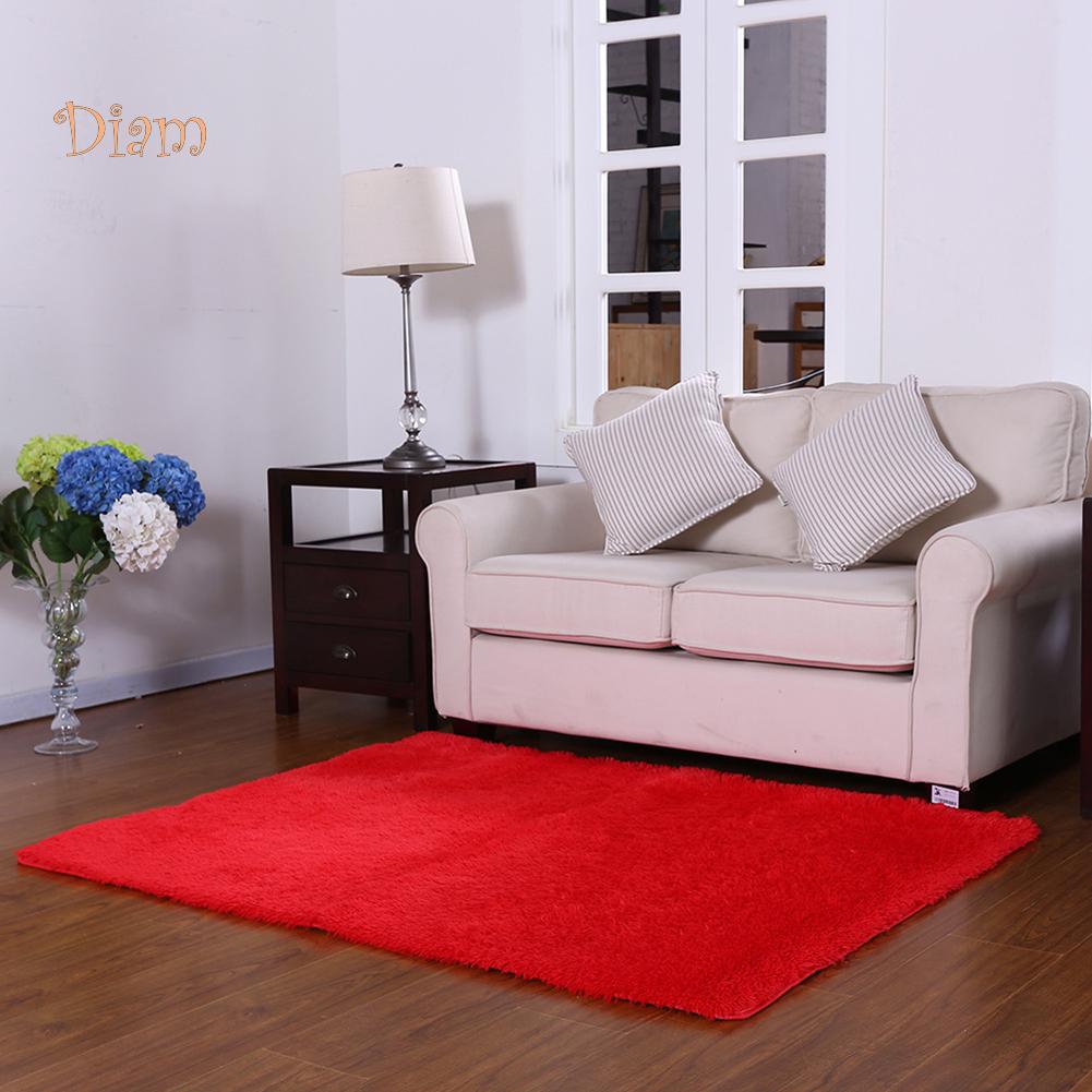 Buy Solid Color Non Slip Fluffy Thicken Floor Mat Living Room Bedroom ...
