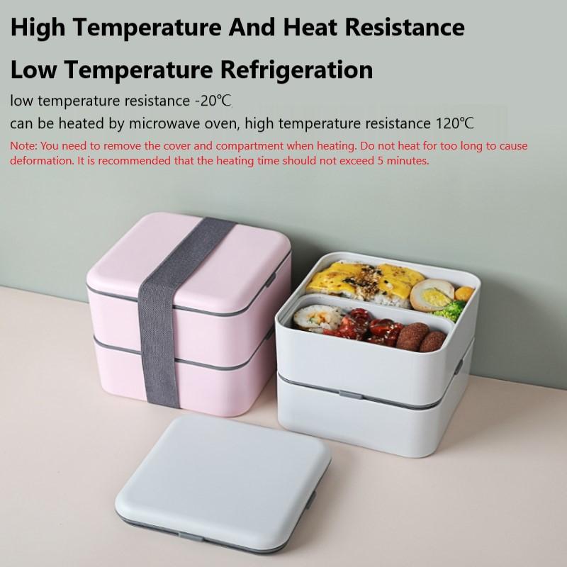 Double-Layer Square Lunch Box With Meal Portable Leakproof Lunch Box ...