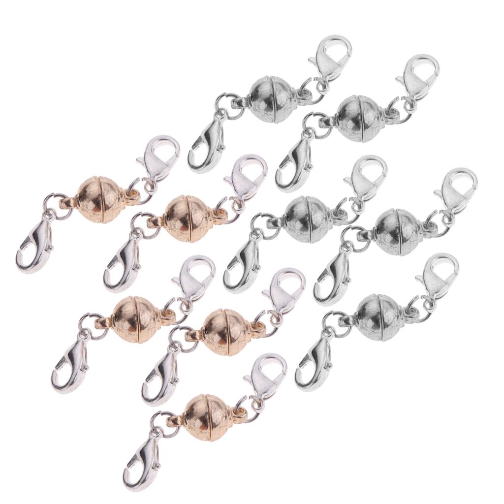 5 Piece Round Oval Ball Two Parts Lobster Clasp for DIY Jewelry Craft ...