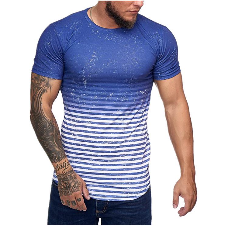 Buy European and American Men's Crew Neck Gradient Exercise Fitness ...