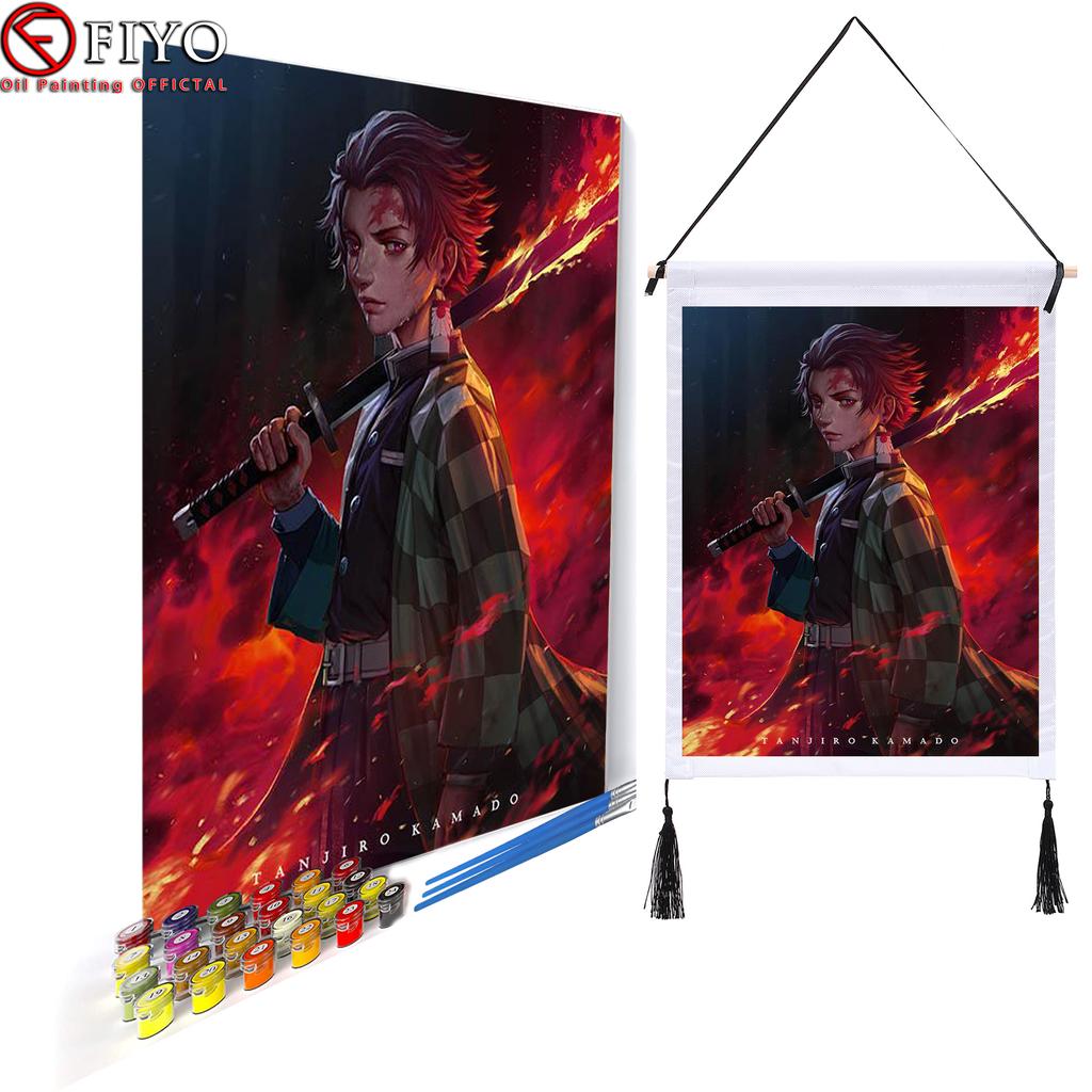 Buy 30x40cm Oil Painting By Numbers Anime DIY Paint By Numbers For ...