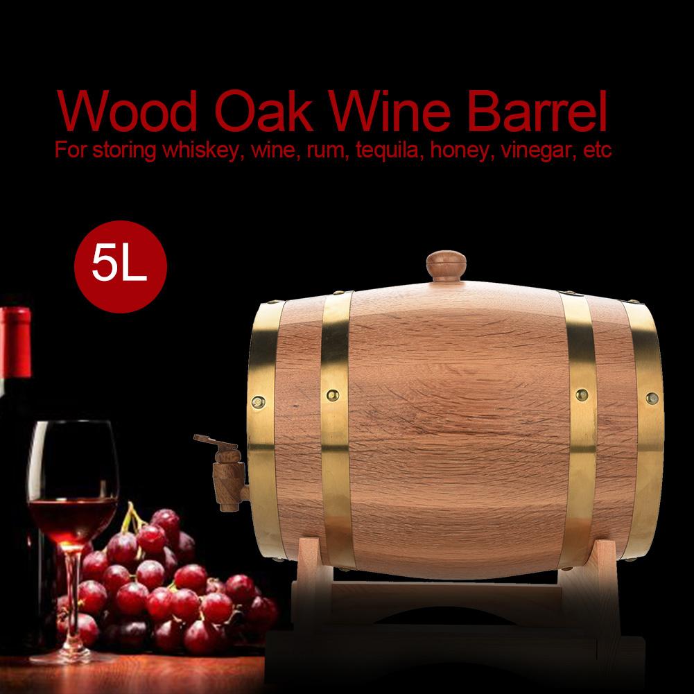 Buy 5L Vintage Wood Oak Timber Wine Barrel for Beer Whiskey Rum Port at ...
