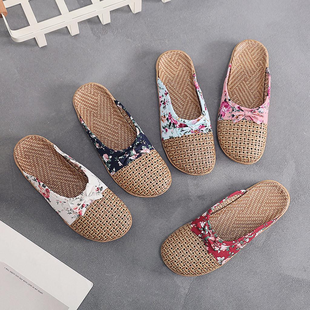 Buy Women's Fashion Casual Butterfly Knot Slip On Slides Indoor Home ...