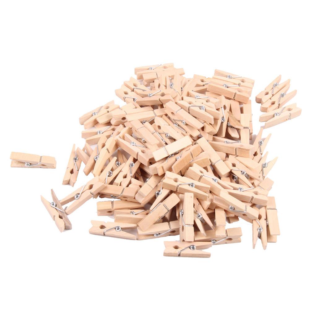 Buy 48pcs Wooden Photo Clips Natural Wood Muti-functional Pegs for ...