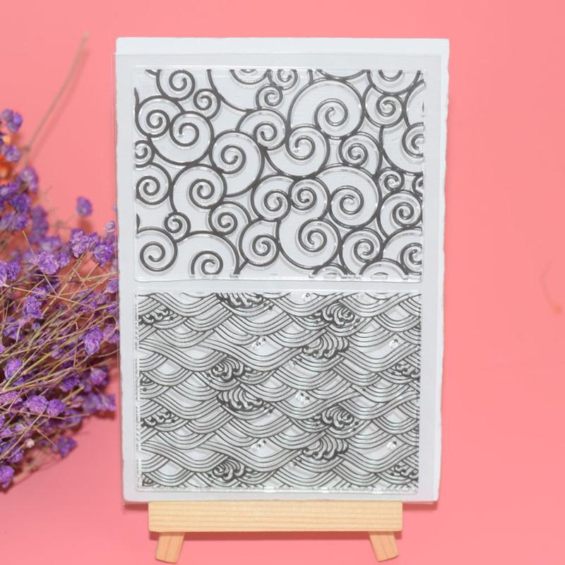 Buy Wave Pattern Scrapbook DIY Photo Album Cards Clear Silicone Stamps ...