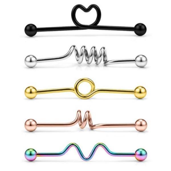 Buy Fashion 5-piece Set Piercing Long Rod Earrings at affordable prices ...