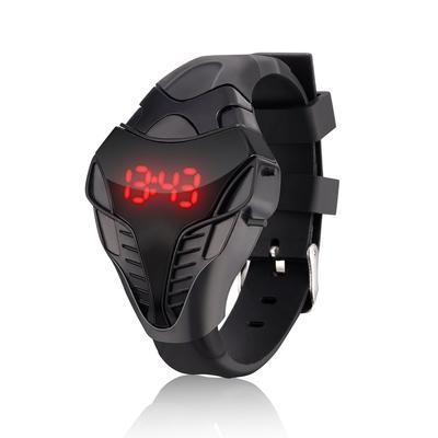 Black Color Men's LED Digital Cobra Triangle Dial Silicone Sports ...