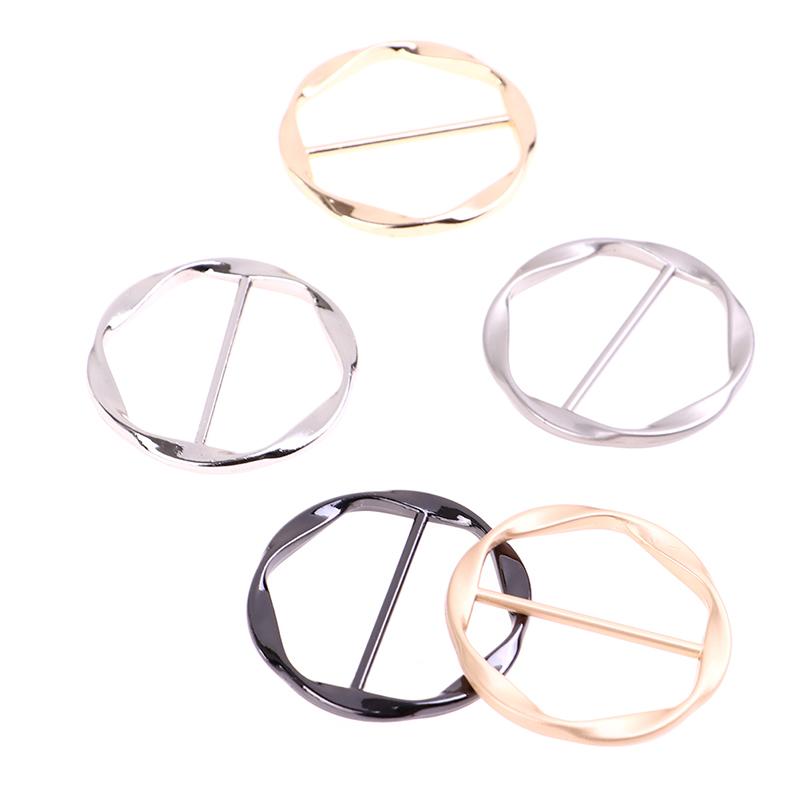 Buy Round Shape Elegant Tee Shirt Clips Scarf Buckles T Shirt Clip Ring ...
