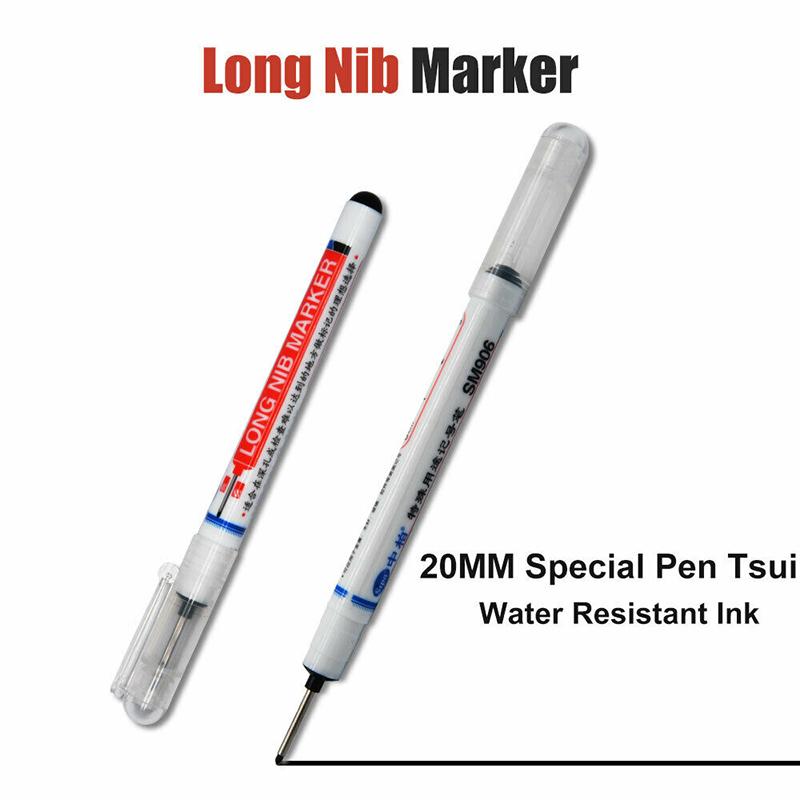 Xtian New Long Nib Marker Pen Deep Hole Carpenter Lead Marker Pen Black ...