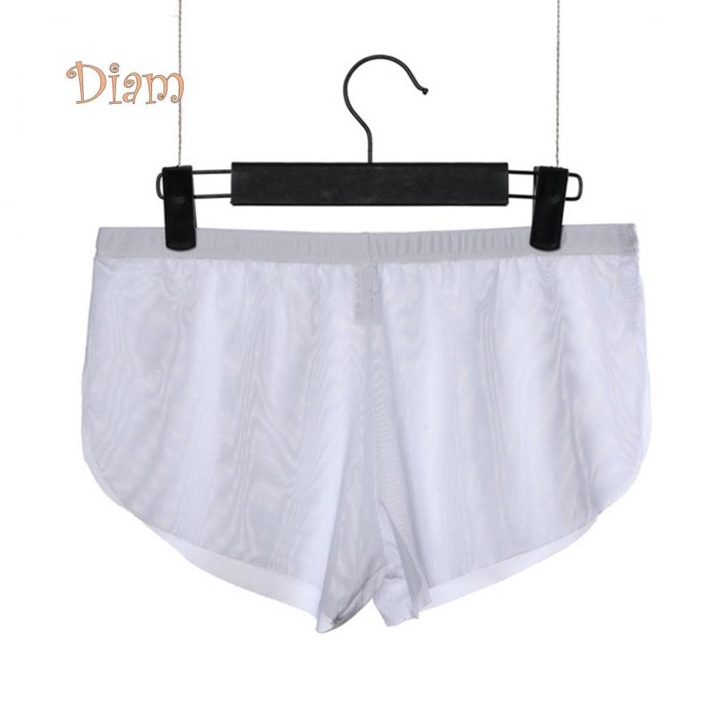 Cheap GQ Solid Color Men Ultra-thin Translucent Low Waist Split Boxers ...