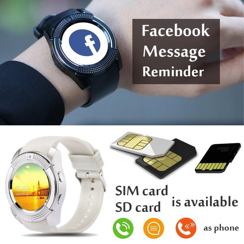 Buy V8 Wireless Smart Watch Bluetooth Reminder Monitor for IOS Android ...
