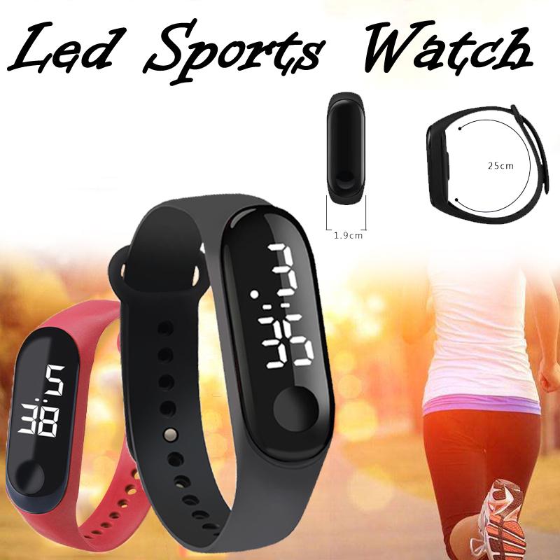 Buy Simple LED Display Silicone Strap Men Women Wristwatch Electronic ...