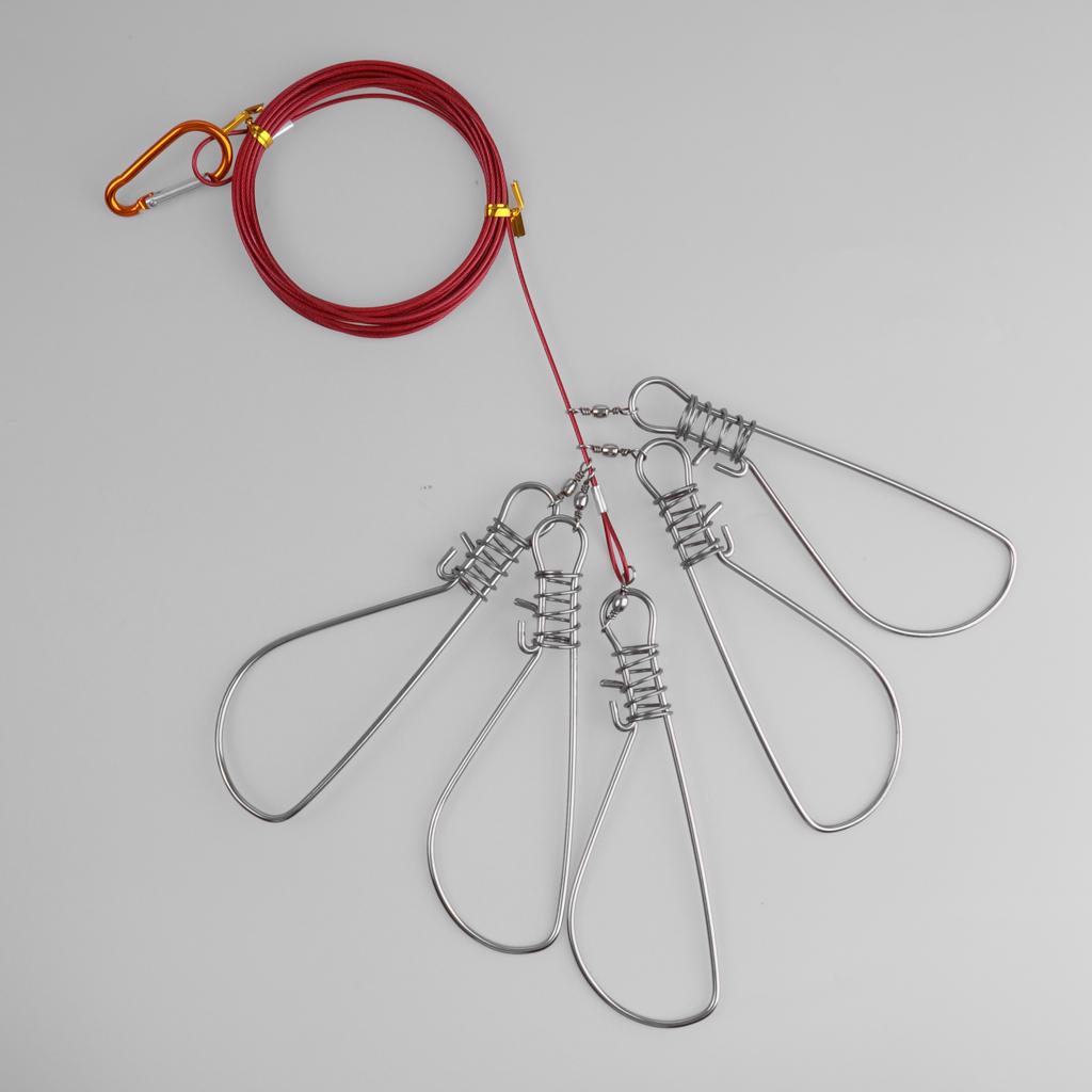 Stainless Steel Fish Stringer Clips Snaps Swivel Lock Buckle Live uygun ...