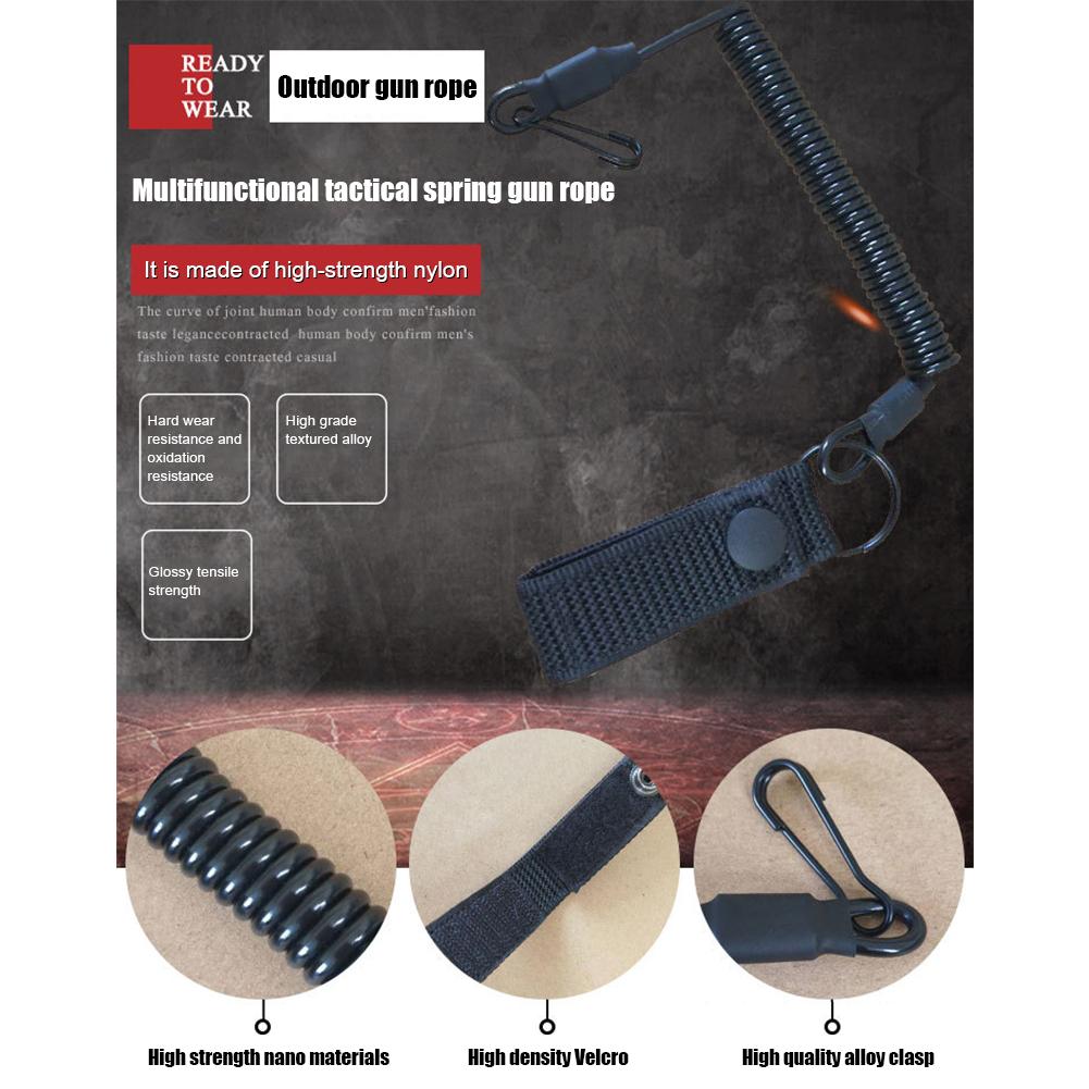 Buy Retractable Spring Rope with Hook Anti-Loss Elastic Spring Keychain ...