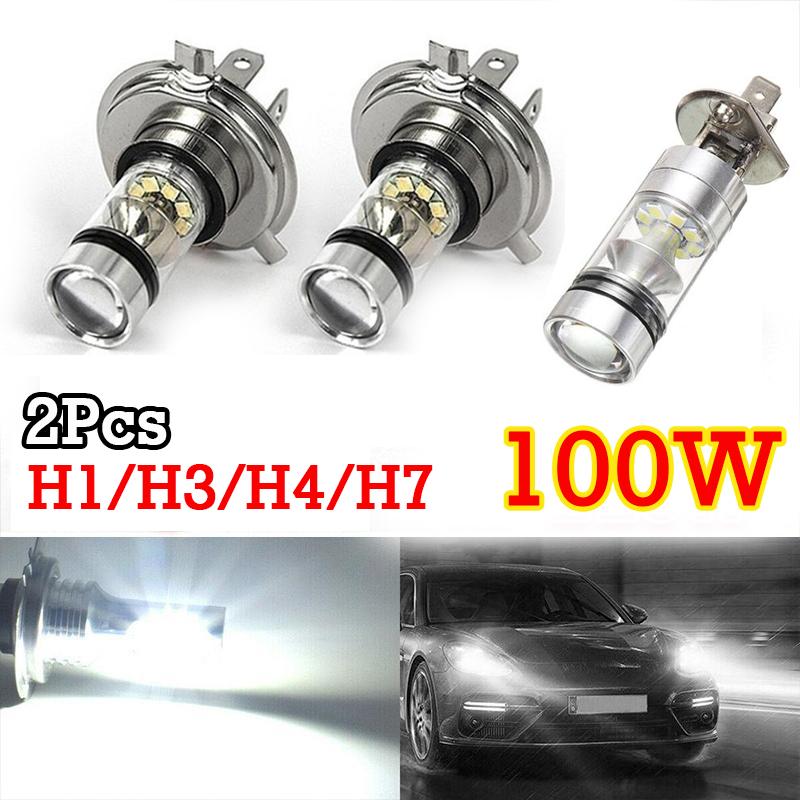 Buy 2pcs 100W Cree Led Driving Light 8000K Car Fog Light H1 H3 H4 H7 ...