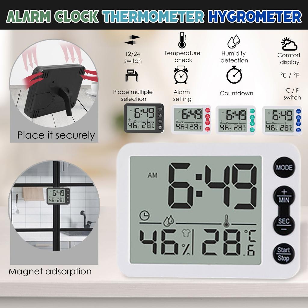Buy New Multifunctional Indoor Temperature And Humidity Meter Clock C ...