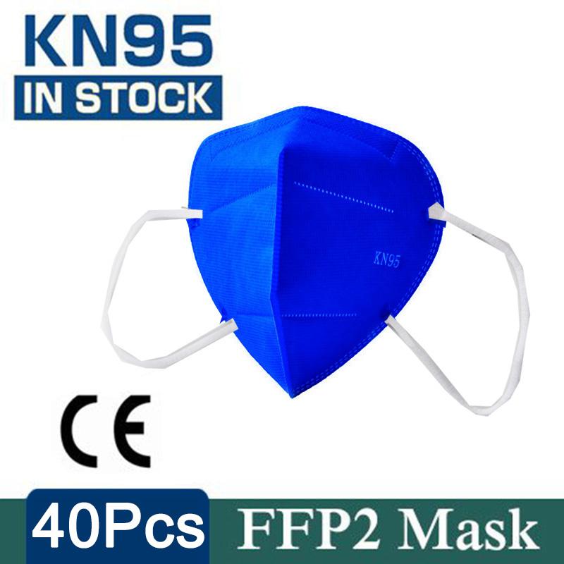 Buy 40PCS FFP2 Colorful KN95 Face Mask Mascarillas Anti-fog Dust ...