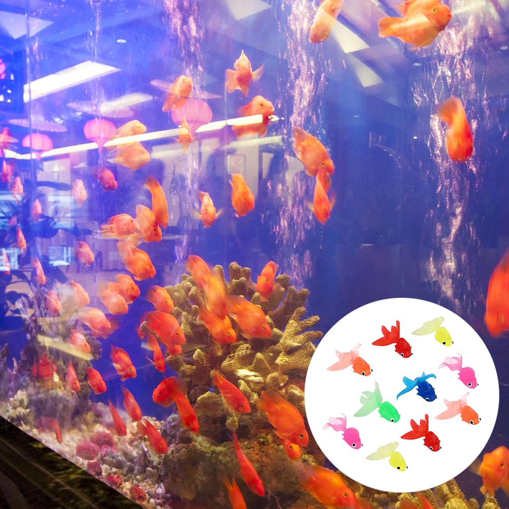 Buy 10pcs Soft Artificial Fish Vivid Goldfish Aquarium Ornament ...