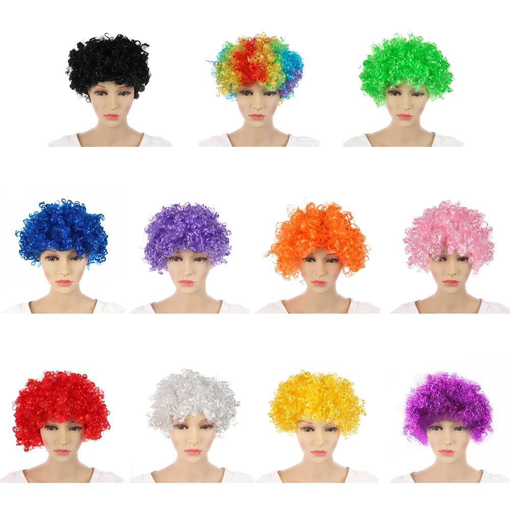 Buy Carnival Party Halloween Props Curly Hair Colorful Wigs Clown ...