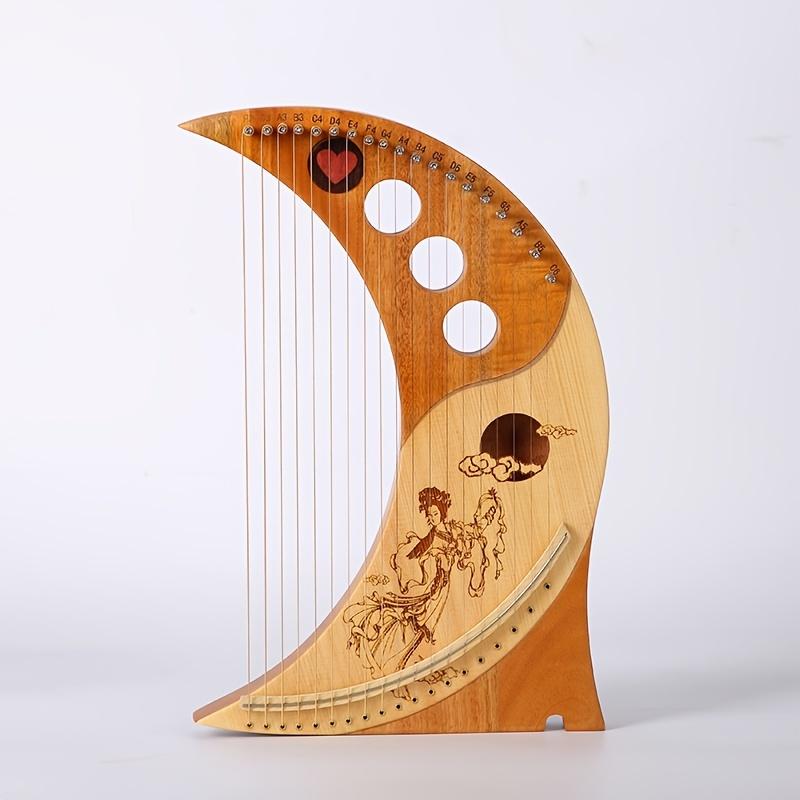 Cheap 19 String Moon Lyre Harp Mahogany Solid Wooden High Quality ...