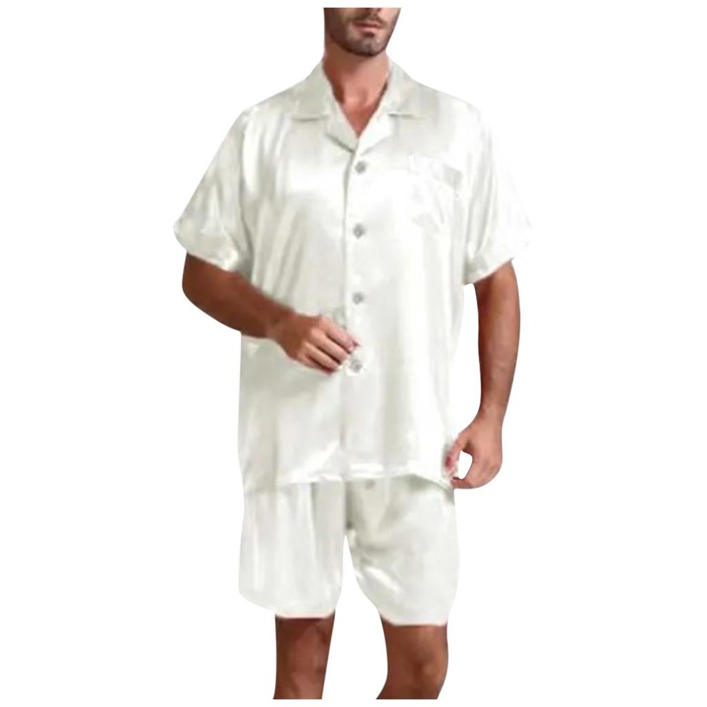 Buy [BD65] Men's Solid Color Home Wear Men's Pajamas Suit Comfortable ...