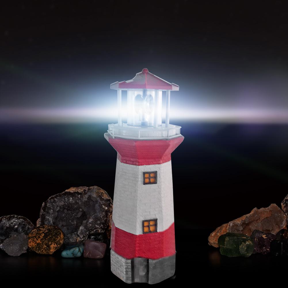 Buy LED Lighthouse Solar Light Rotating Beacon Tower Lamp Garden ...