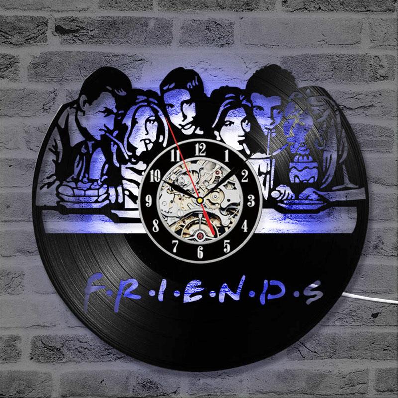 Buy Vintage Vinyl Record Wall Clock Modern Design Friends Tv Series Cd ...