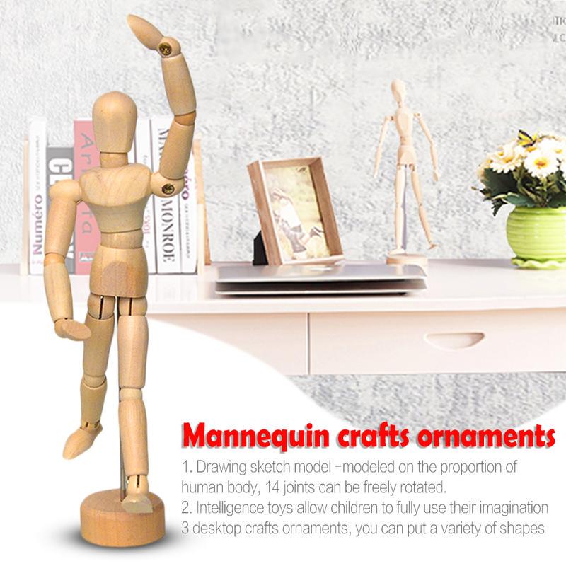 5.5'' Sketch Painting Wooden Man Model Mannequin Craft Ornament uygun ...