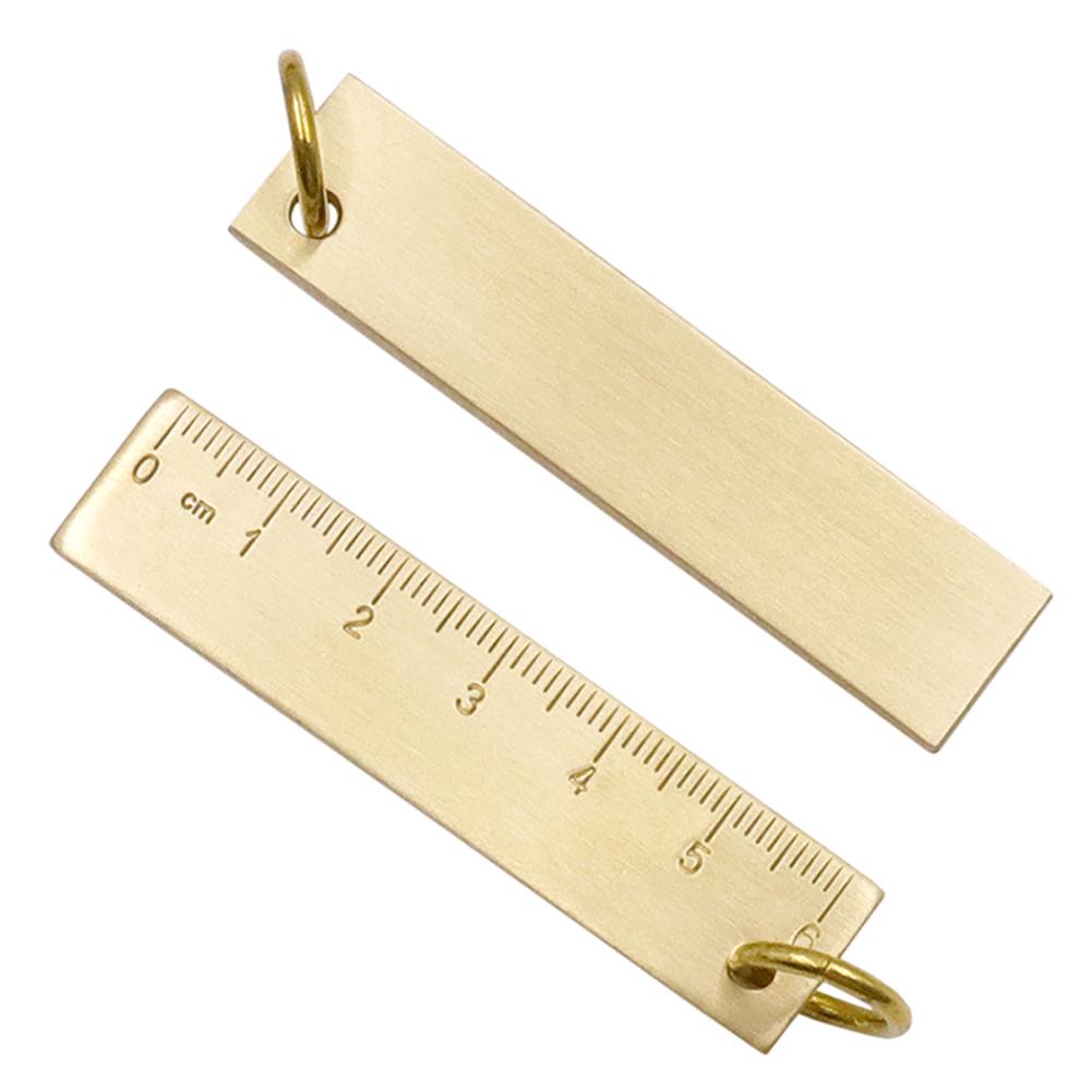 Buy 6cm Portable Copper Ruler Thickened Metal Ruler Key Ring Keychain ...