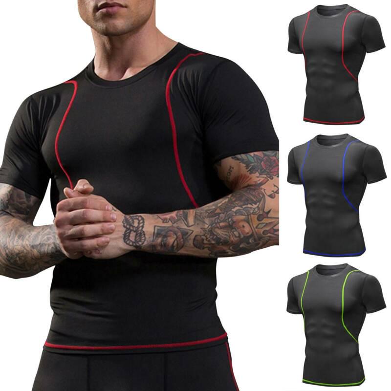 Buy Mens Compression Gym Vest T Shirt Bodybuilding Top Workout Clothing ...