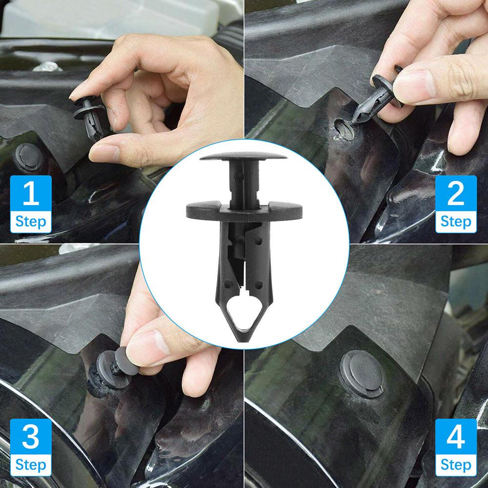 120 Pcs 8mm Hole Plastic Rivets Fastener Push Clips Clip for Car Auto ...