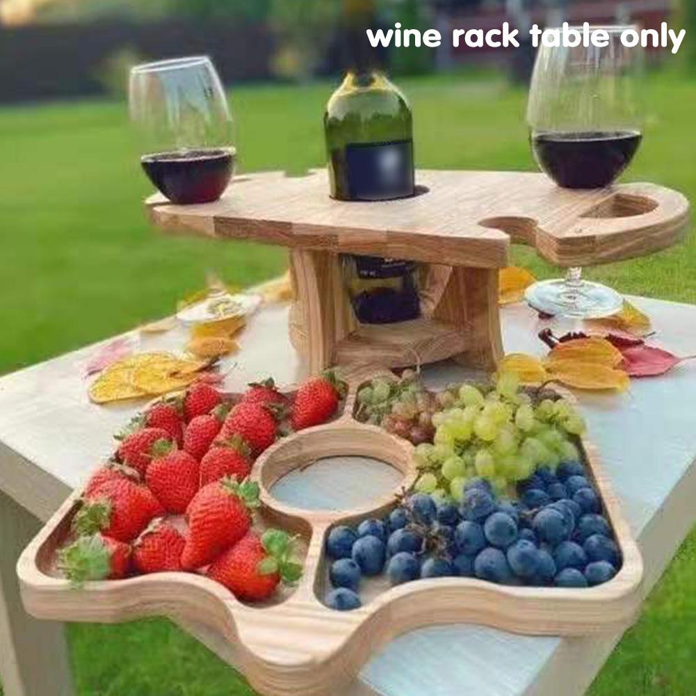 Buy Portable Wine Rack Glass Folding Wooden Picnic Table Tool HOT Fruit ...