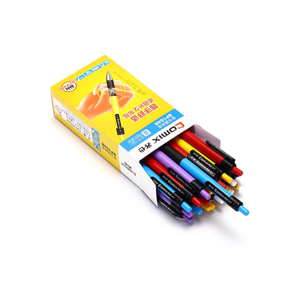 Buy COMIX BP104R Ballpoint Pen Office Student Blue Ink Ball Pens 0.7mm ...