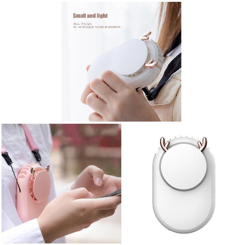 Buy Mini Hanging Lanyard Fan Fan Speed Adjustable Mute Deer ...