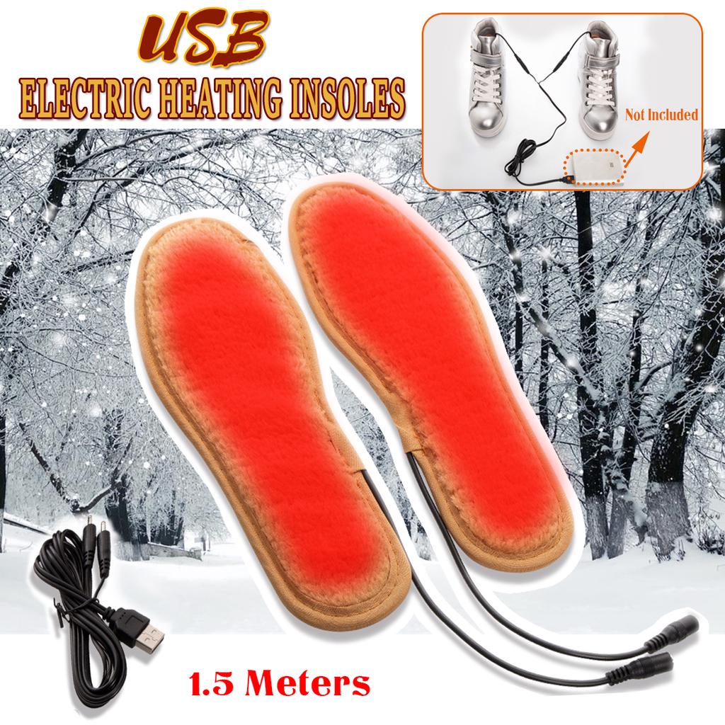 Buy Winter USB Heated Shoe Insoles Foot Warming Pad Feet Warmer Sock ...