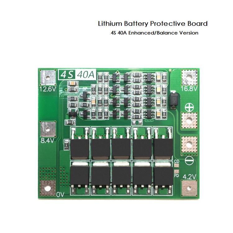 4S 40A 14.8V 16.8V Li-ion Lithium 18650 Battery BMS PCB Protection ...
