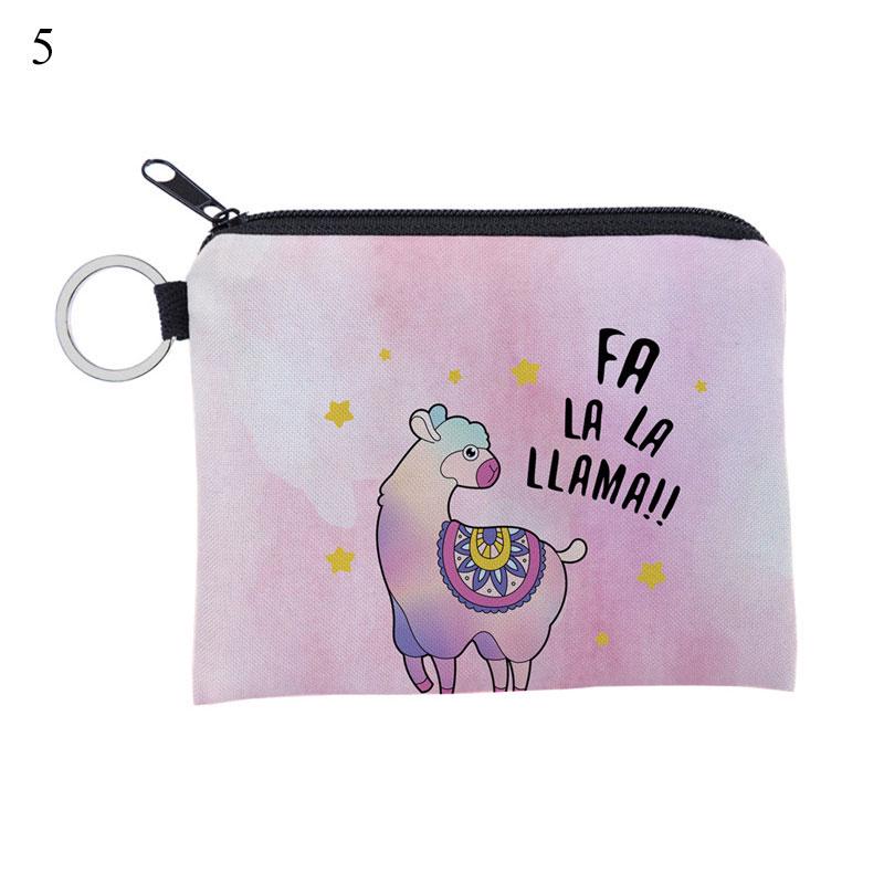Buy Fashion Alpaca Printing Purse Card Key Pouch Small Zipper Coin Bag ...