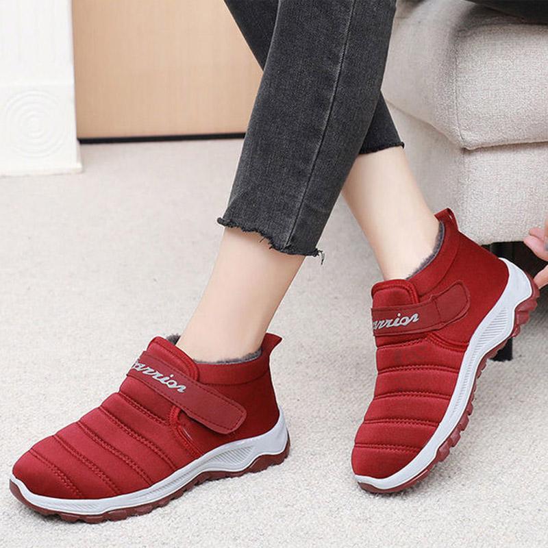 Buy Mom's Cotton Shoes Women's Winter Fleece Warm Cloth Shoes Thickened ...