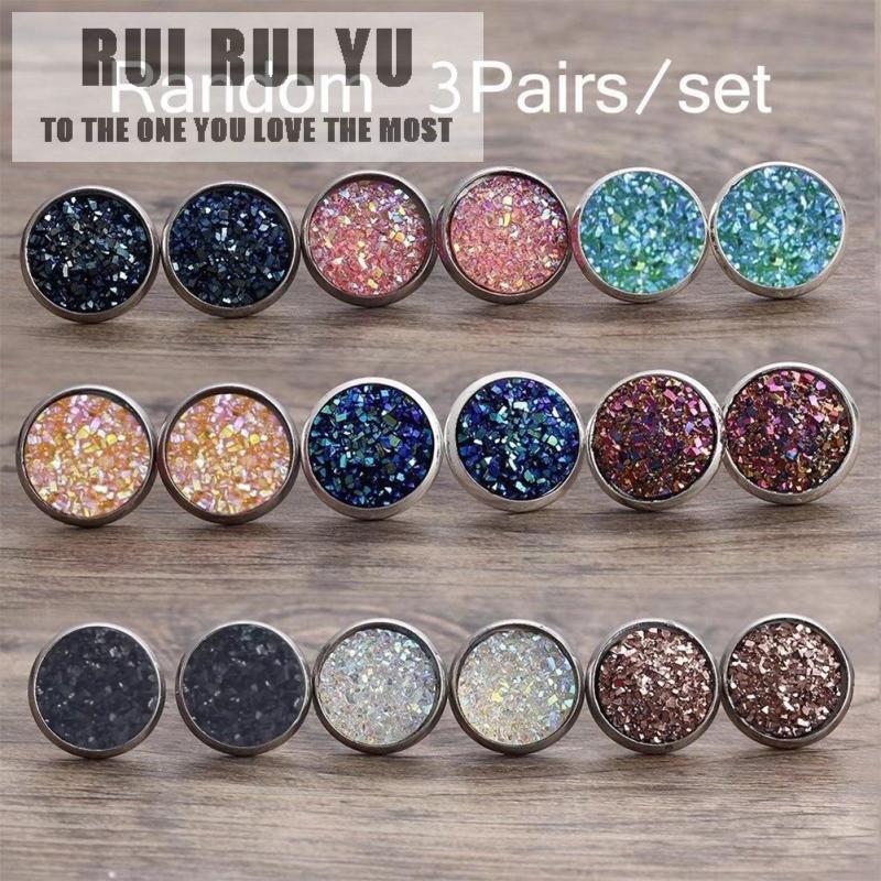 Cheap RUI RUI YU 3pairs Men Women Stainless Steel Earrings Random ...