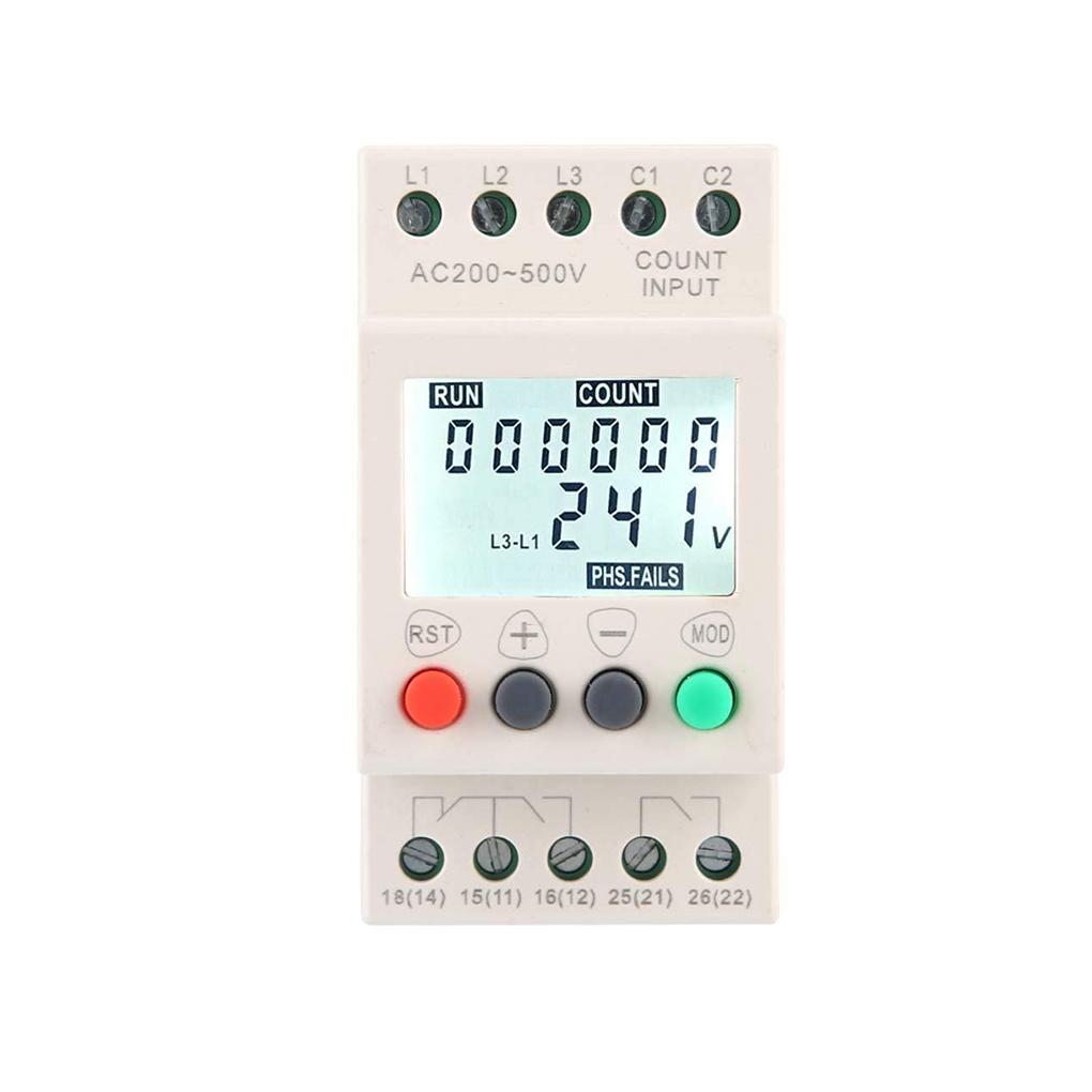 Buy 208-480V AC Under Over Voltage Protector Digital Display Automatic ...