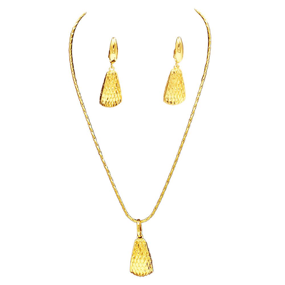 Cheap Electro -Plated Copper Alloy 24k Jewelry Set Two -Piece Necklace ...