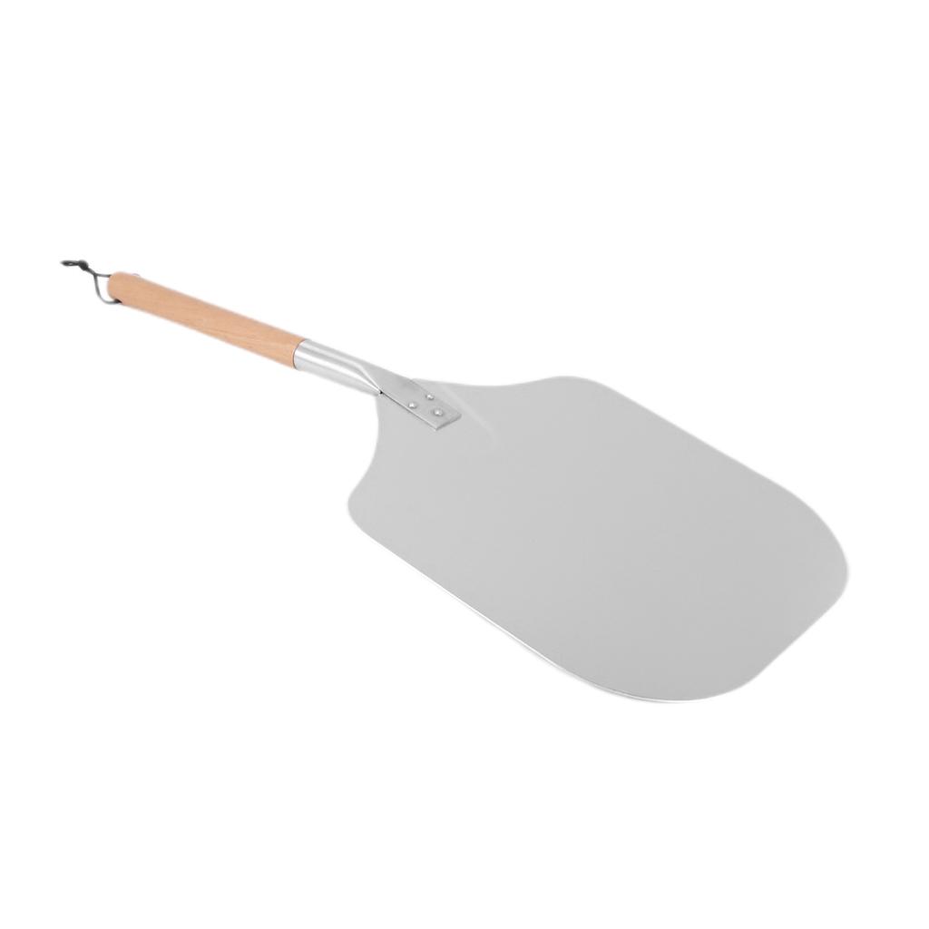 Buy Square Pizza Peel, Aluminum Pizza Pusher with Wooden Handle, Bread ...